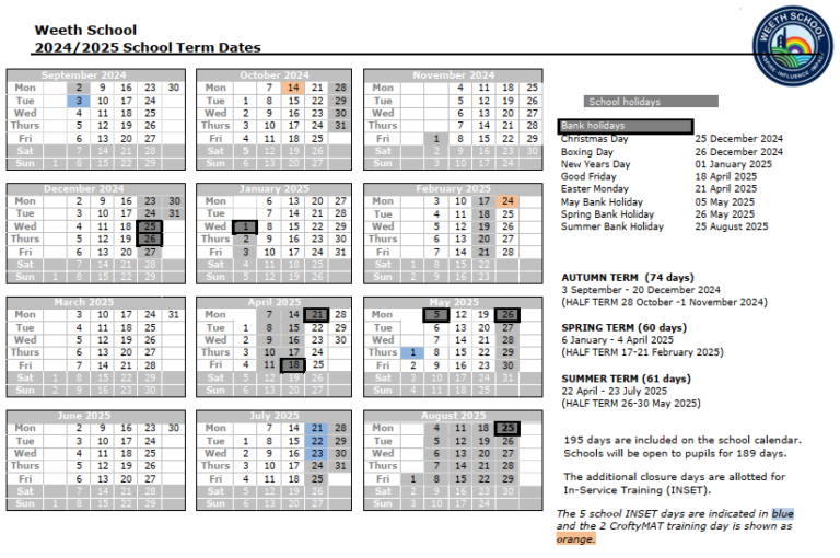Term Dates - Weeth School